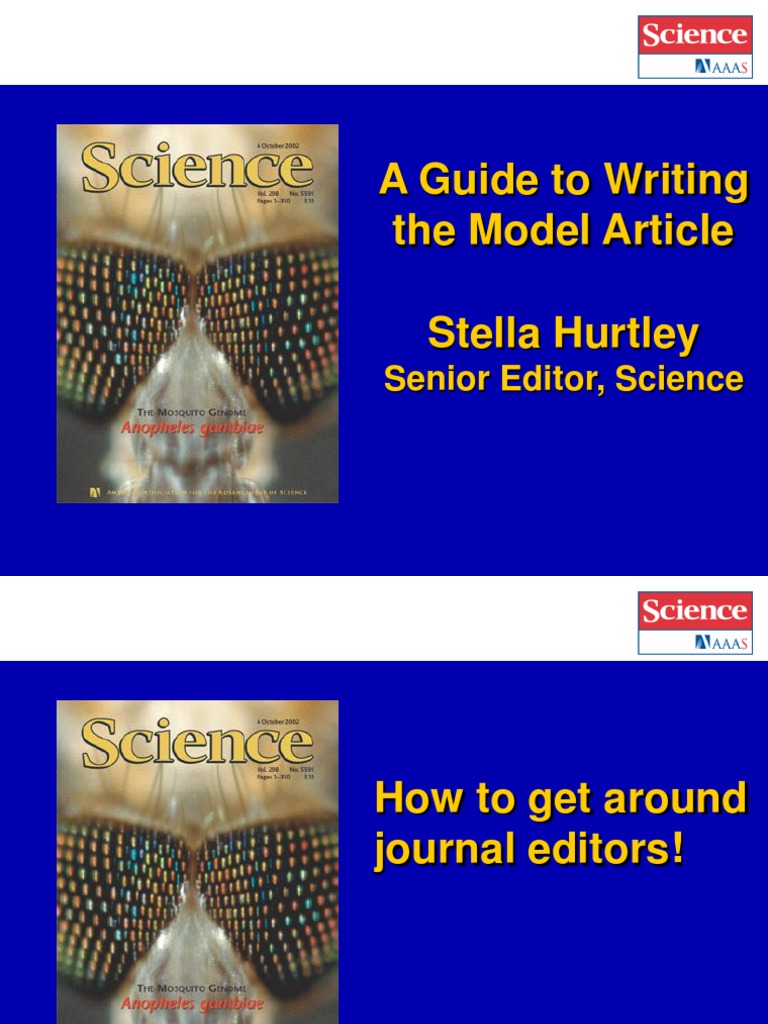 A Guide To Writing The Model Article. Stella Hurtley Senior Editor ...