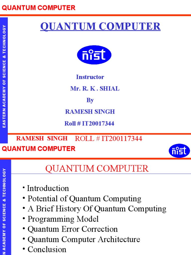 Quantum Computer | PDF | Quantum Computing | Error Detection And Correction