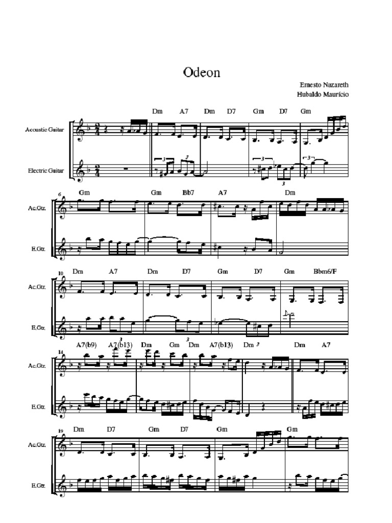 Ernesto Nazareth Hubaldo Mauricio - Odeon Guitar E-Guitar PDF | PDF