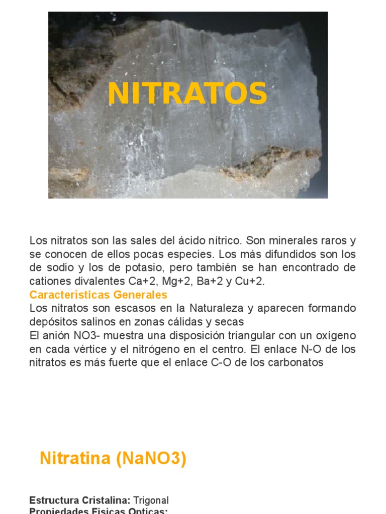 NITRATOS | PDF | Nitrato | Minerales