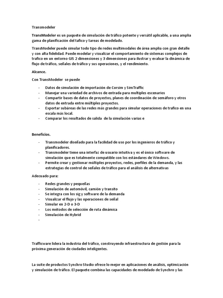 Transmodeler | PDF | Simulación | Sistema de información geográfica