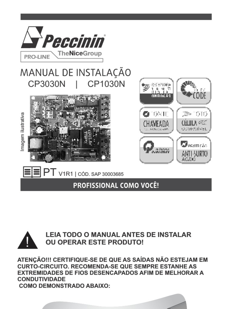 Manual Central Peccinin CP3030N | PDF | Eletrônicos | Engenharia Elétrica