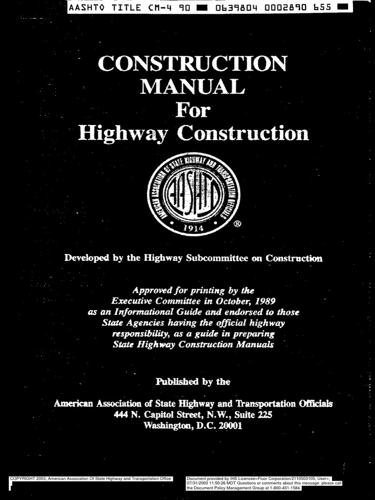 CM-4-90 (Construction Manual For Highway Construction) PDF | PDF | Road ...