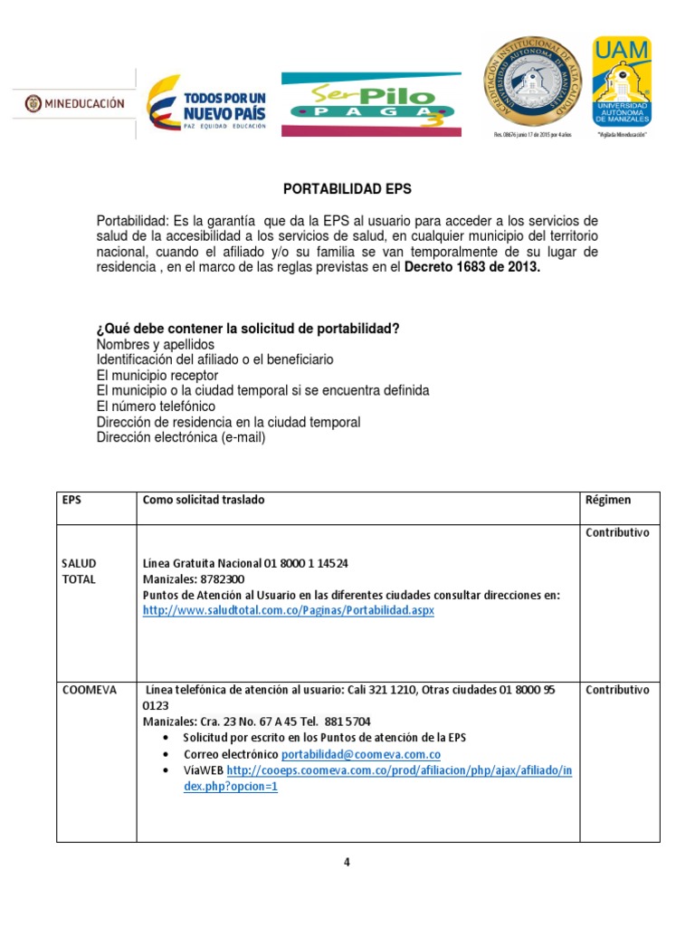 PORTABILIDAD EPS.pdf | Red mundial | Tecnología