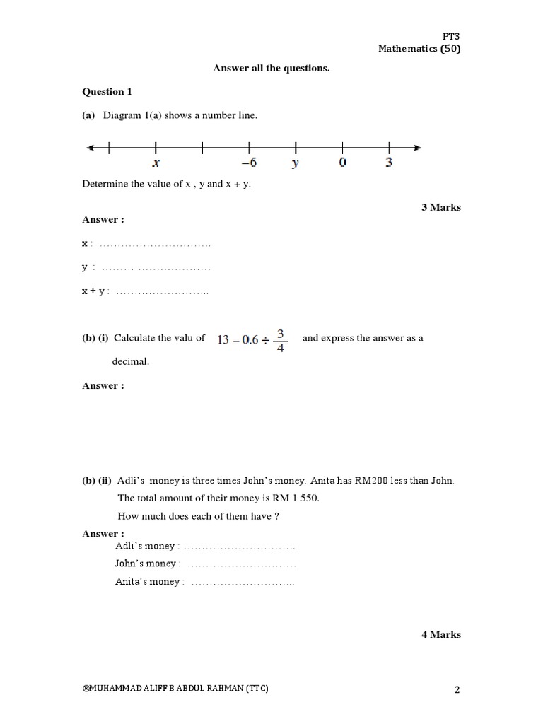 Matematik PT3 | PDF