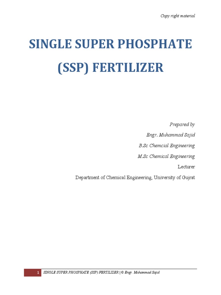 SSP Fertilizer | PDF | Silicon Dioxide | Fertilizer