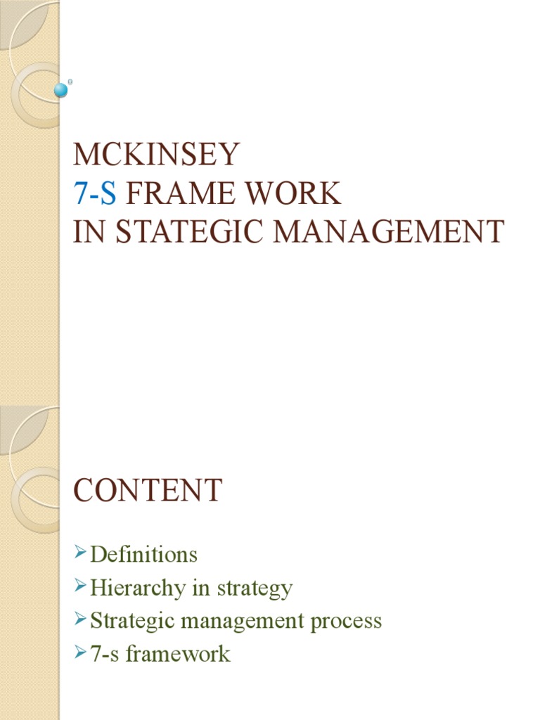 Mckinsey Frame Work in Stategic Management | PDF | Career & Growth ...
