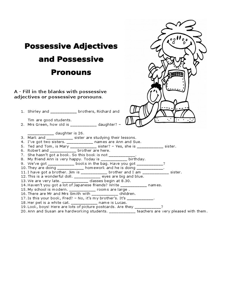 Possessive Adjectives and Possessive Pronouns2014 | PDF