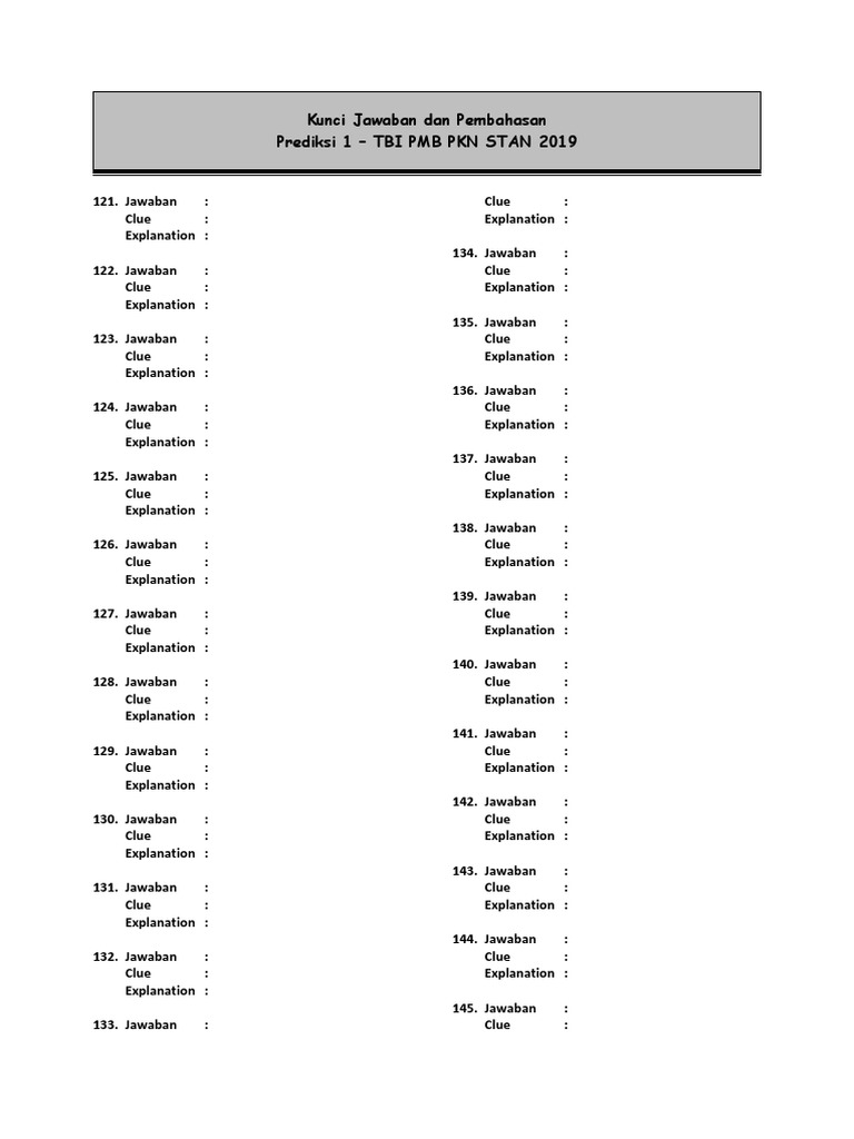 Template Kunci 1 | PDF