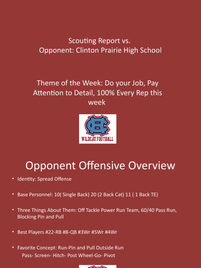 Scouting Report vs. Opponent: Clinton Prairie High School | PDF ...