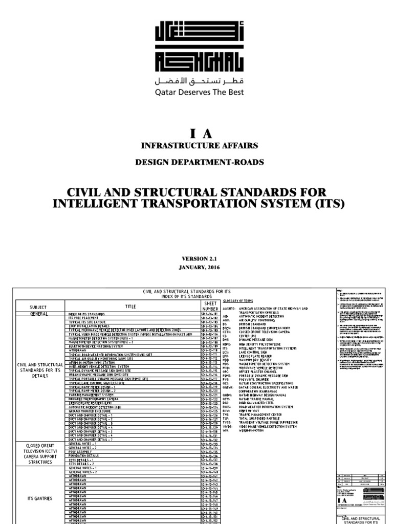 ITS Civil and Structural Standards-V2.1 | PDF