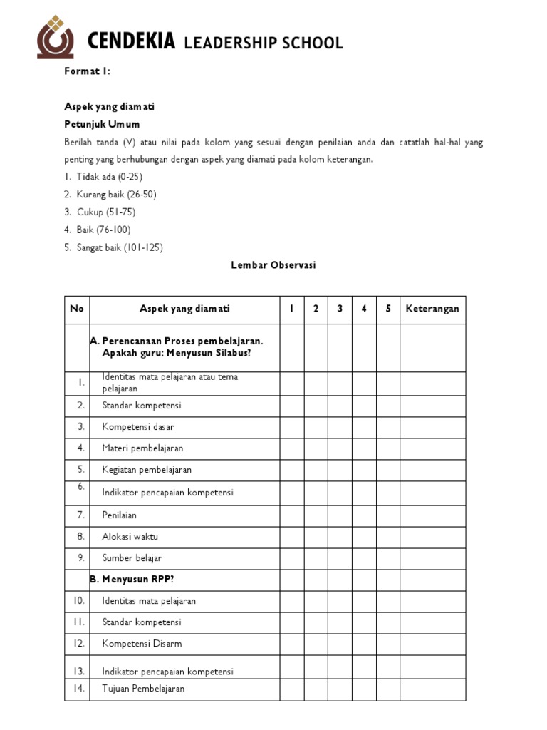 Lembar Supervisi | PDF