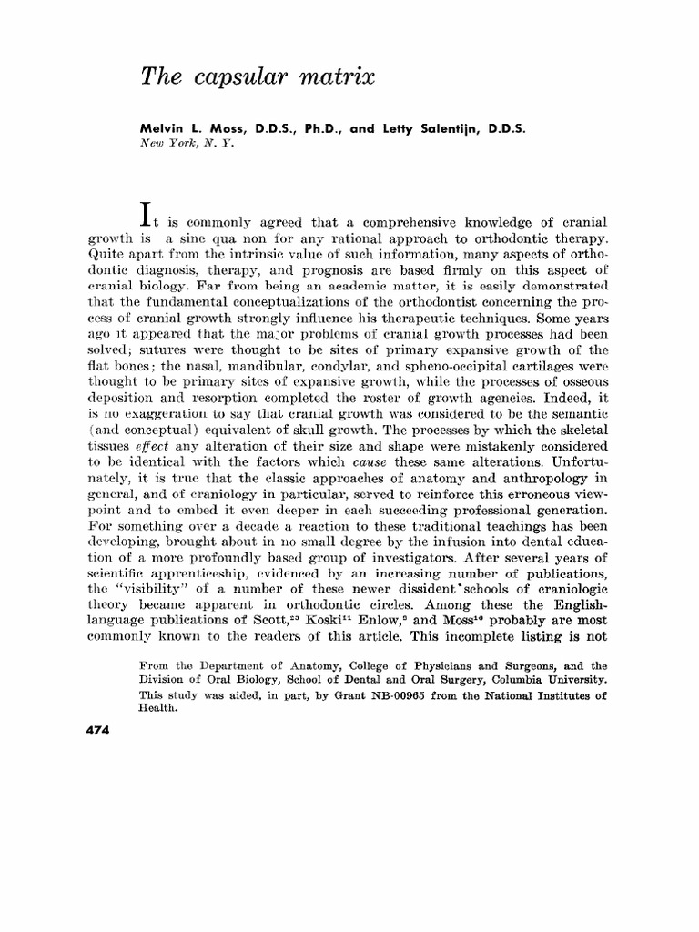 Moss M.L. La Matriz Funcional. 1969 | PDF | Bone | Skull