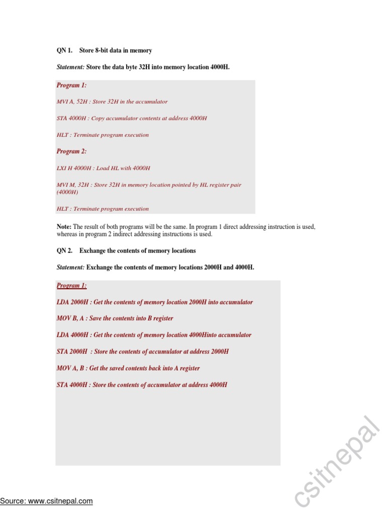 Programs Of 8085 Pdf Binary Coded Decimal Computer Programming 7774