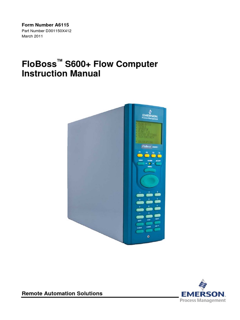 Instruction Manual S600+floboss Flow Computer PDF | PDF | Software | Input/Output