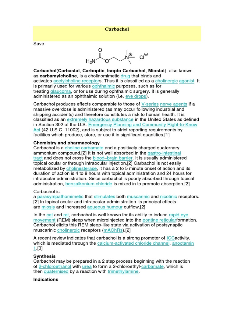 Carbachol Carbastat Carboptic Isopto Carbachol Miostat Carbamylcholine ...