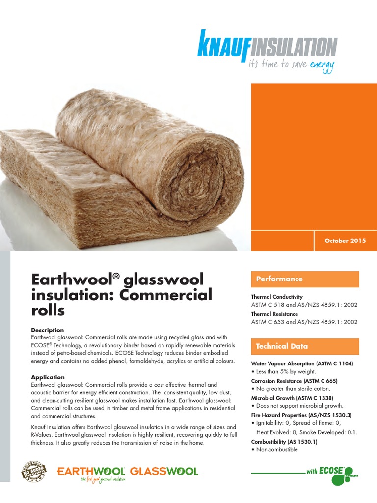 Earthwool® Glasswool Insulation Commercial Rolls | PDF | Building ...