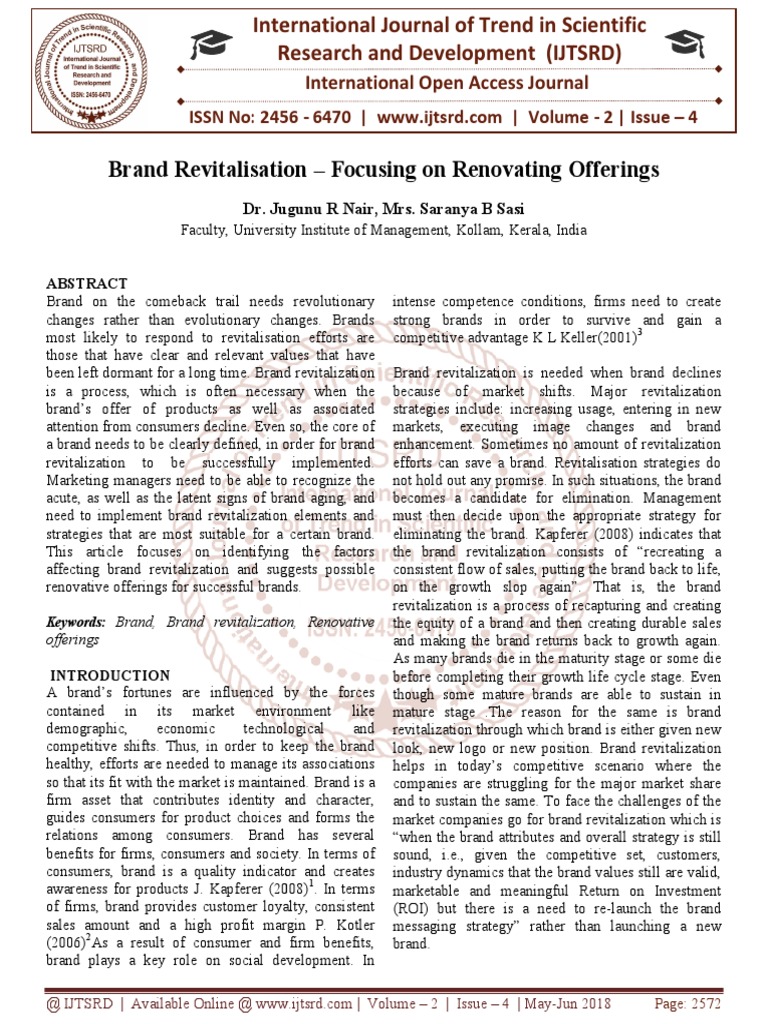 Brand Revitalisation '" Focusing On Renovating Offerings | PDF | Brand ...