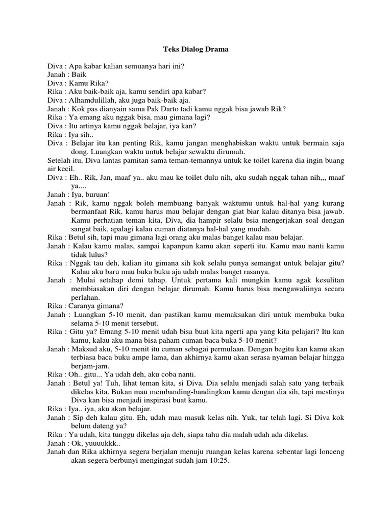 Teks Dialog Drama 3 ORANG | PDF