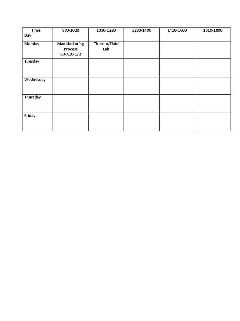 Timetable | PDF