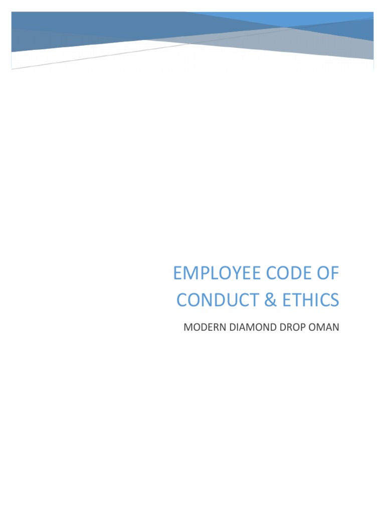Employee Code of Conduct Overview | PDF | Bribery | Employment