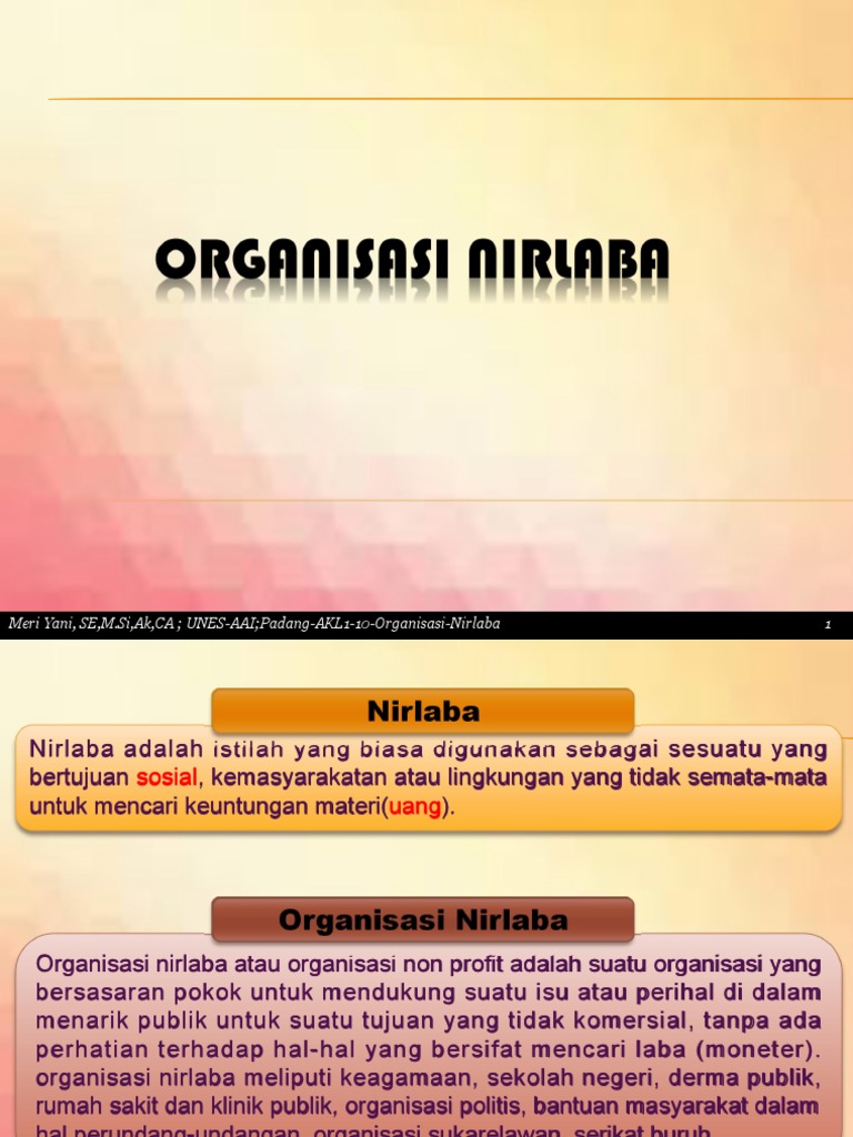 AKL1 10 Organisasi Nirlaba | PDF
