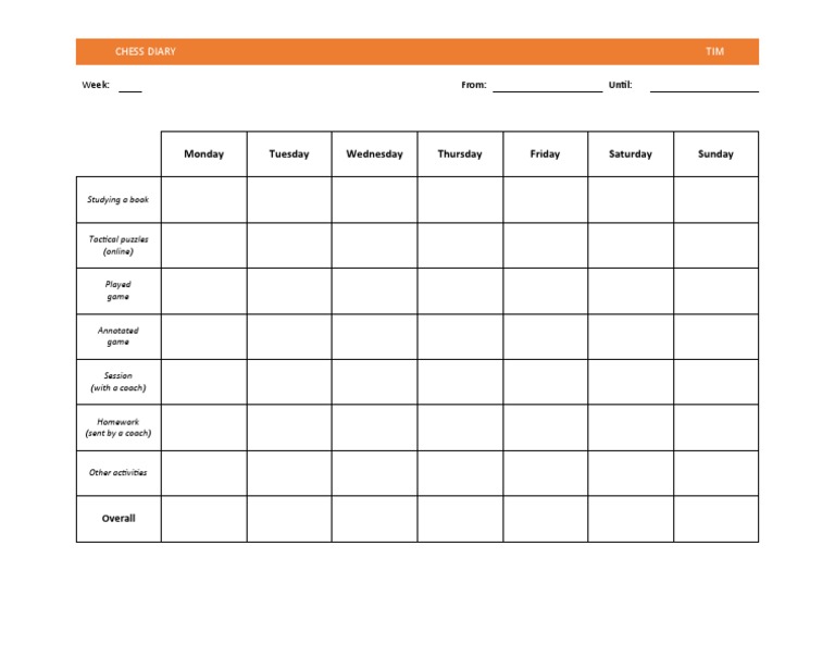 Chess Diary - Form | PDF
