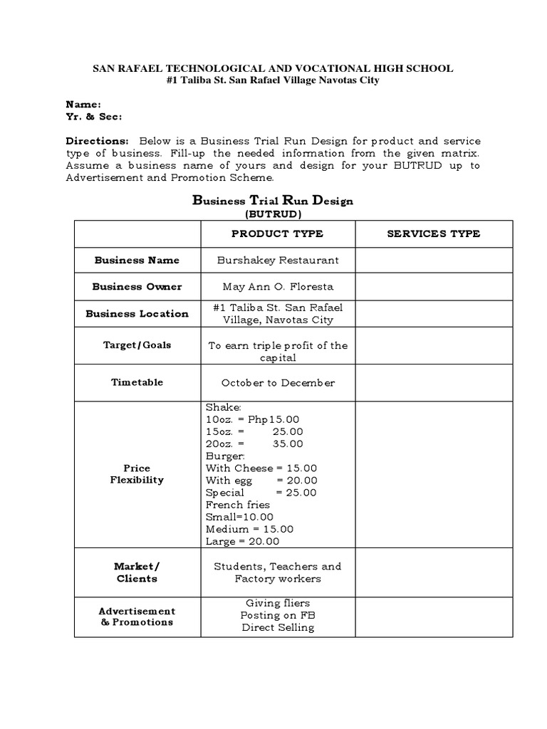 BUTRUD-WORKSHEET1 | Advertising | Business
