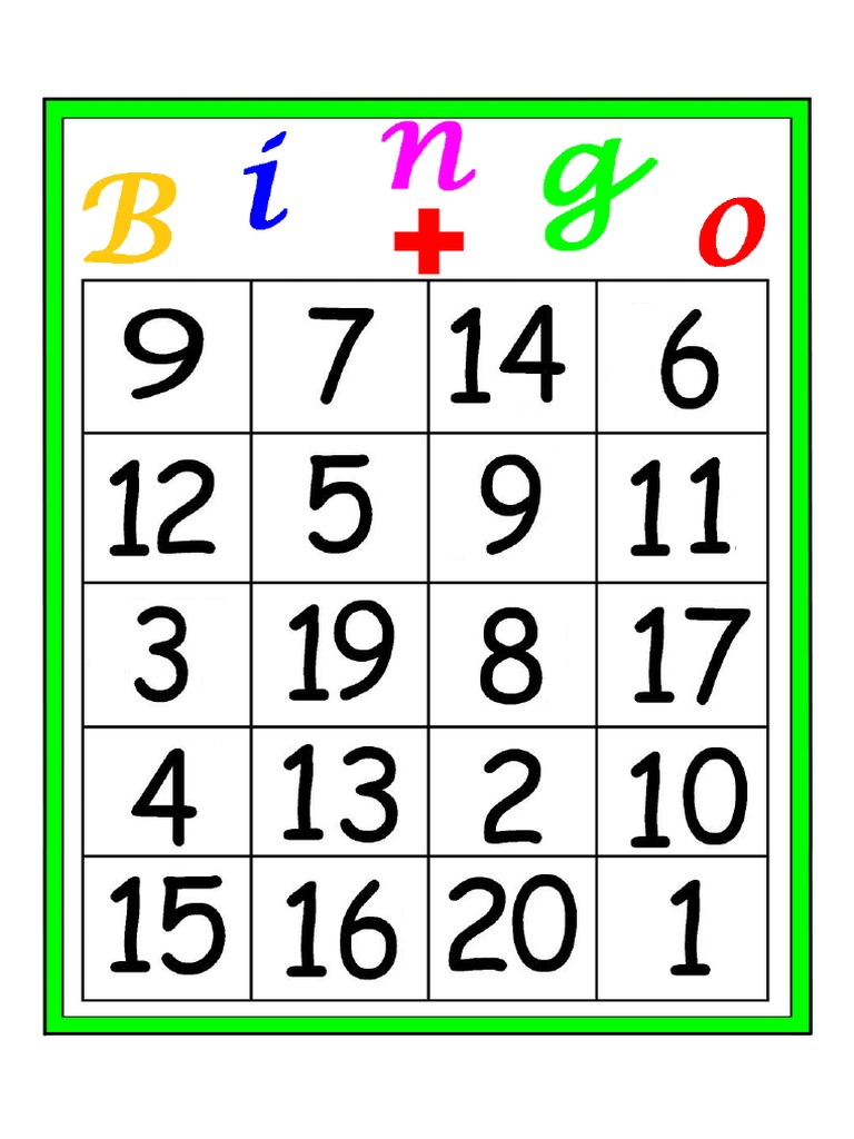 Bingo de Sumas | PDF