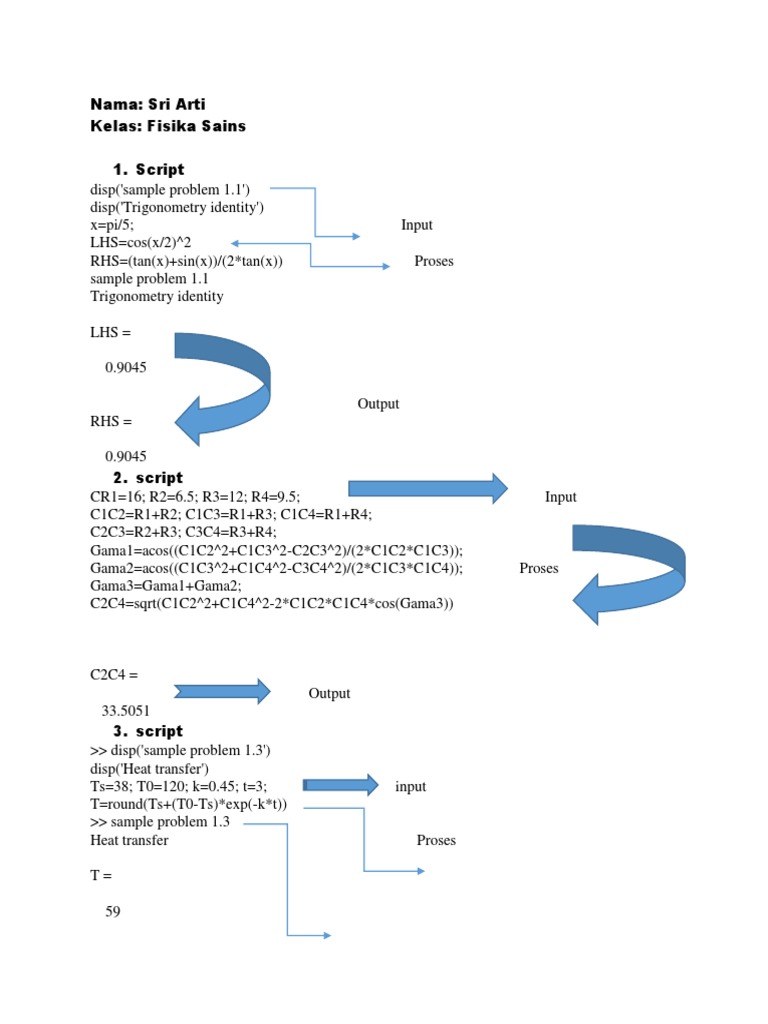 Nama: Sri Arti Kelas: Fisika Sains 1. Script | PDF