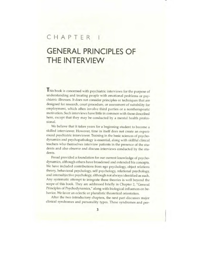 General Principles of The Interview | PDF | Psychology | Psychotherapy