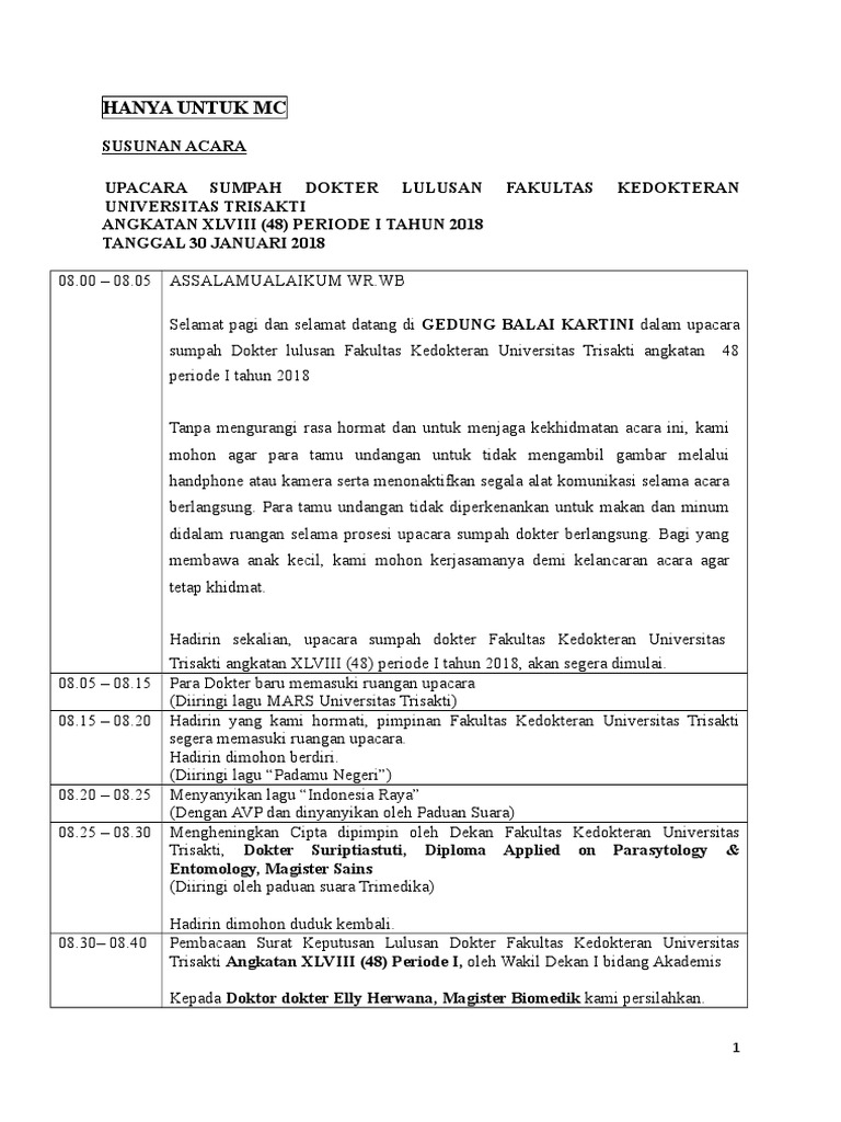 Rundown MC (Fix) | PDF