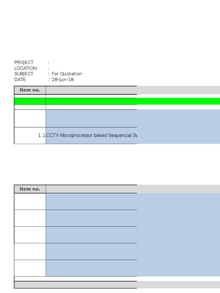 CCTV Quotation Proposal Document | PDF