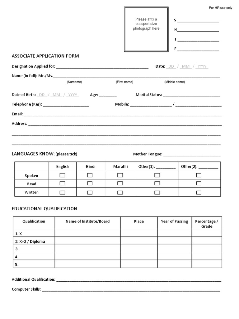 Associate Application Form | PDF | Social Institutions | Social Science