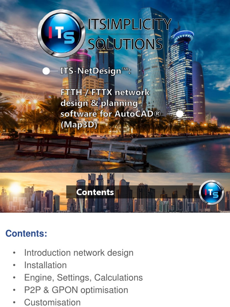 ITS-NetDesign: FTTH / FTTB / FTTX Network Design-Software For AutoCAD ...