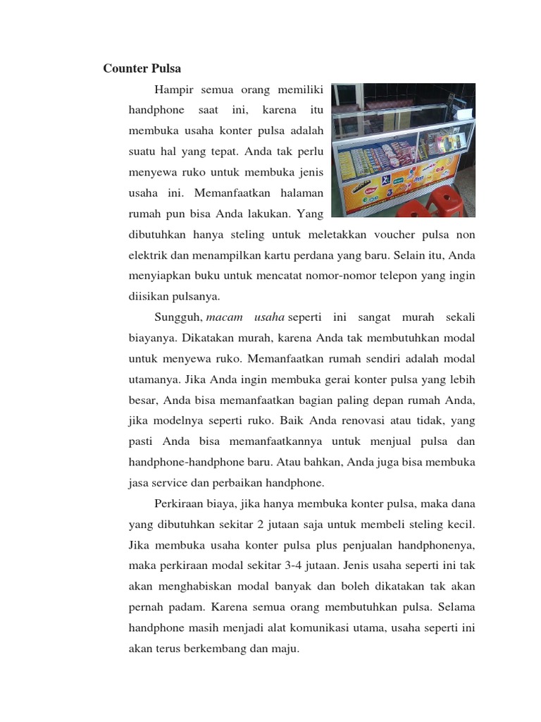 Counter Pulsa | PDF