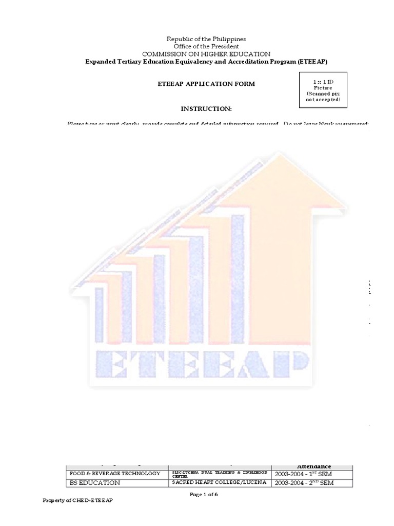 2018 ETEEAP Application Form 1 | PDF | University And College Admission ...