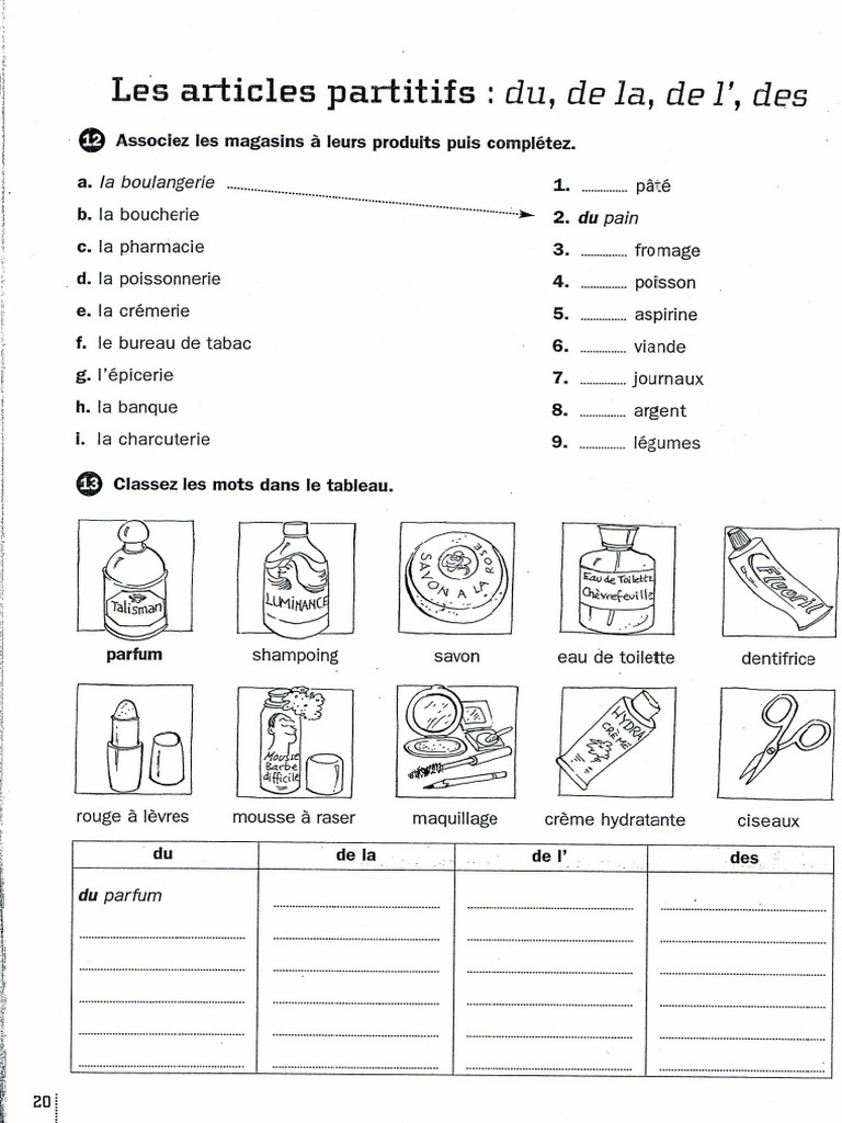 Exercices Les Articles Partitifs PDF | PDF
