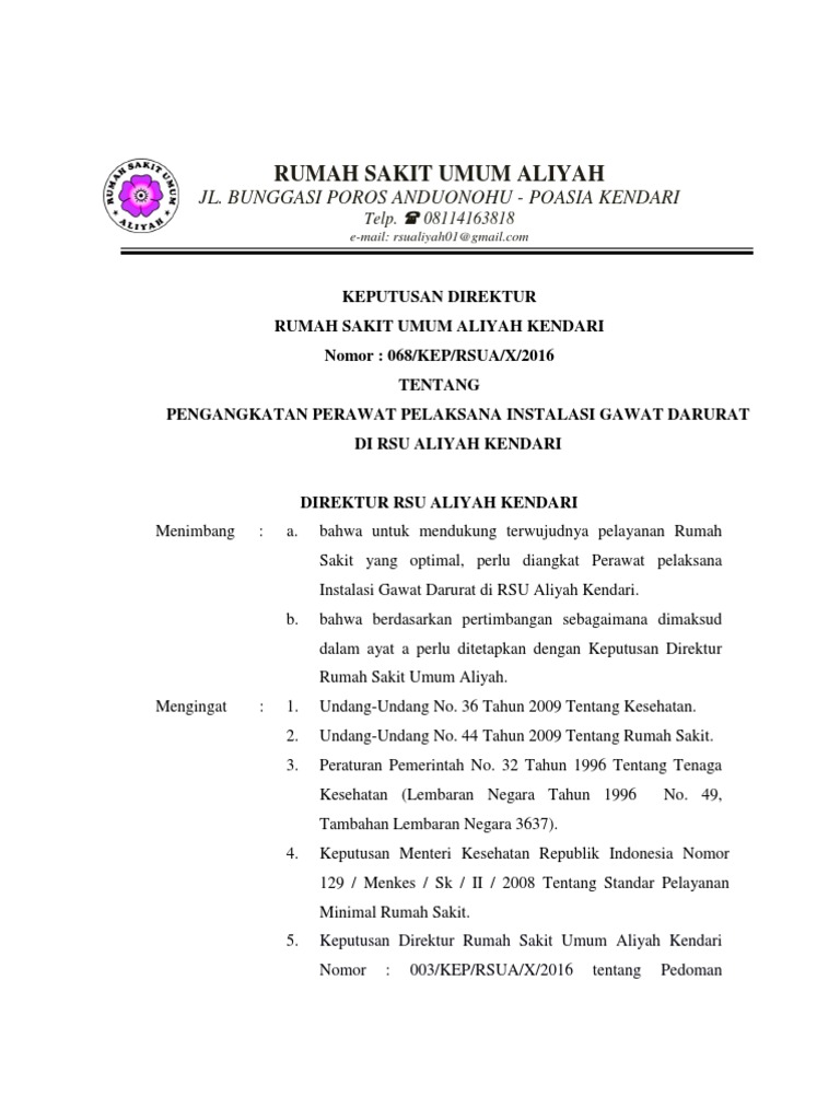 SK Perawat IGD | PDF | Sains & Matematika
