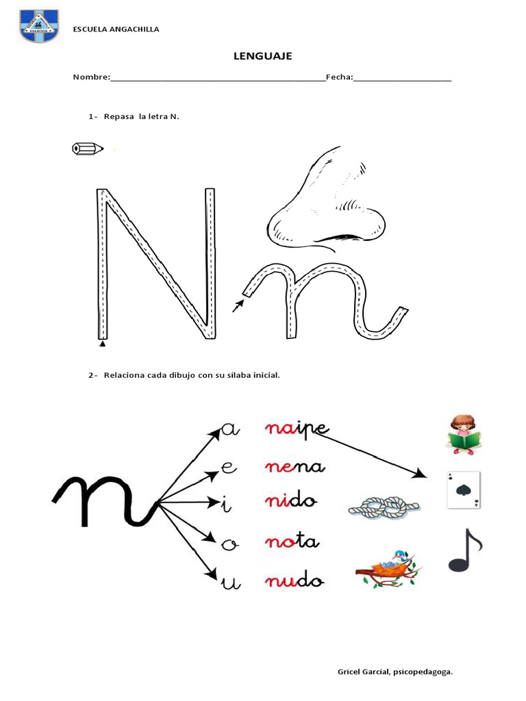 Guia Consonante Letra N | PDF | Lingüística | Semiótica