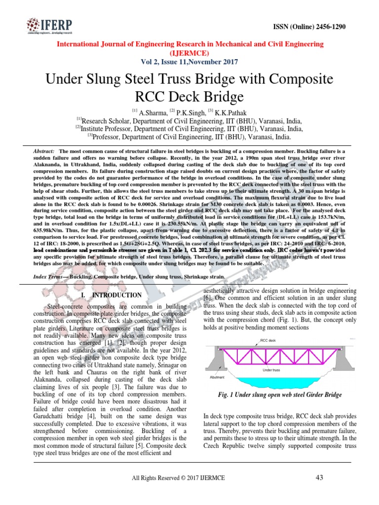Under Slung Steel Truss Bridge With Composite RCC Deck Bridge | PDF ...