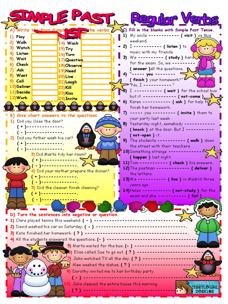 10 Past Simple Regular Verbs Fun Activities Games 18699 | PDF | Linguistic Typology | Linguistic ...