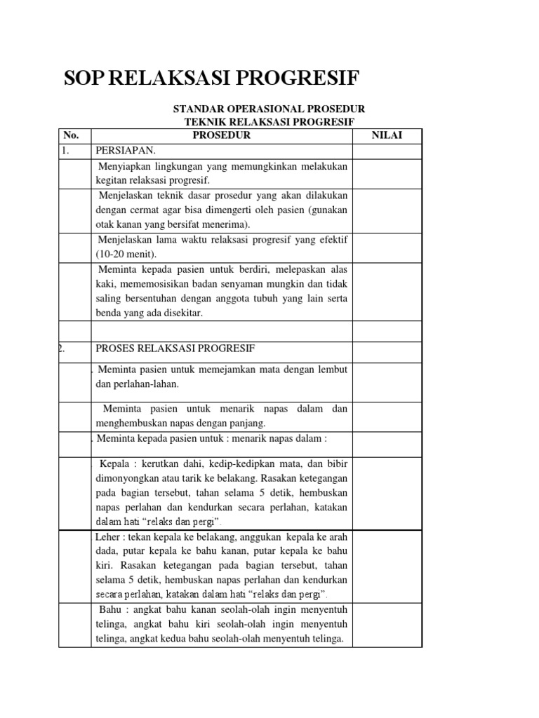 Terapi Relaksasi Otot Progresif | PDF