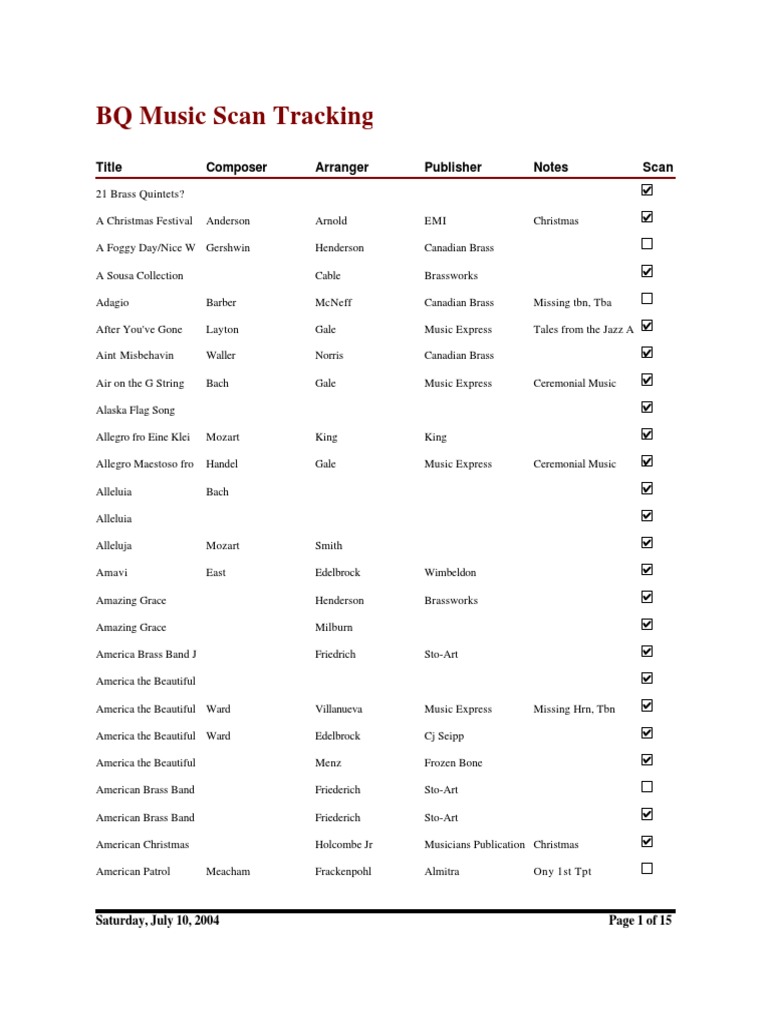BQ Music Scan Tracking PDF | PDF