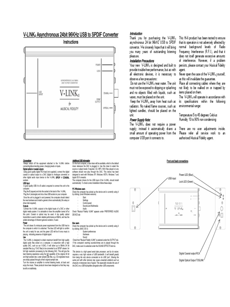 VLiNKII Manual Issue 1 | PDF | Electrical Connector | Digital To Analog ...