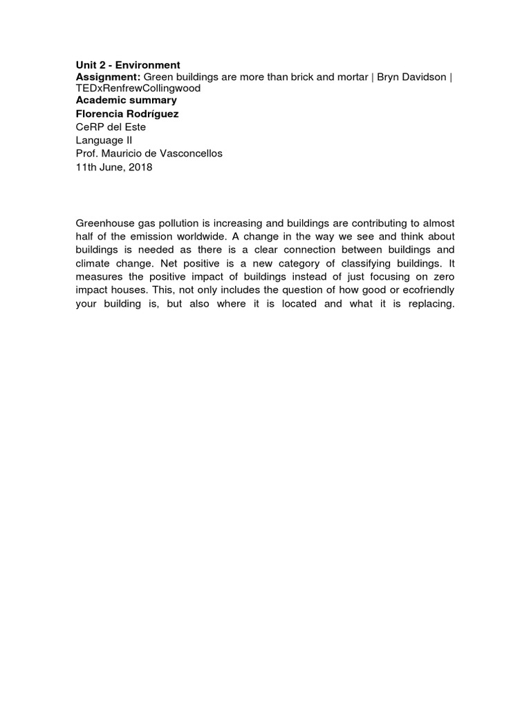 Unit 2 Environment Summary | PDF