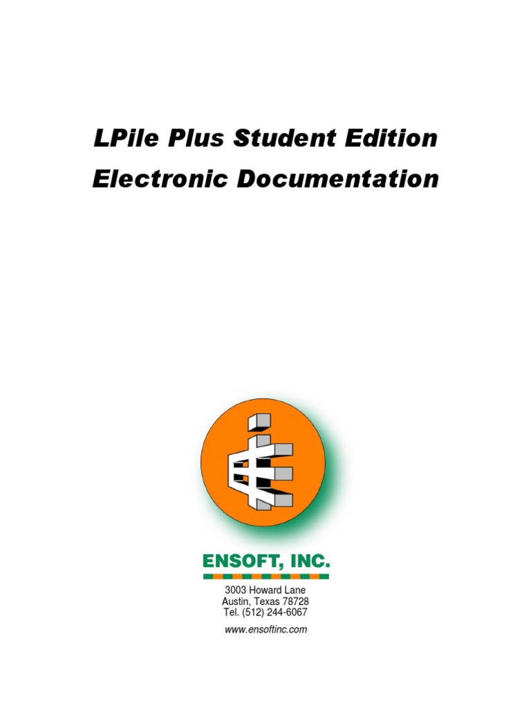 LPile Plus Student Edition Documentation | PDF | Trigonometric ...