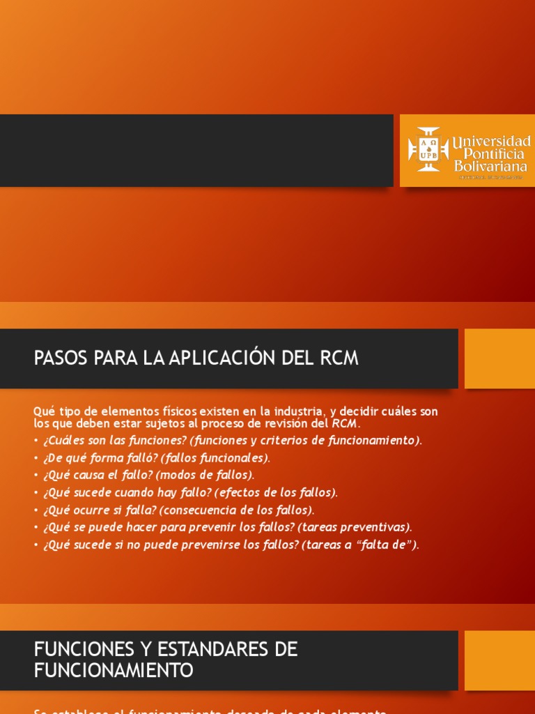 Pasos Para La Aplicacion Del Rcm | Probabilidad | Business