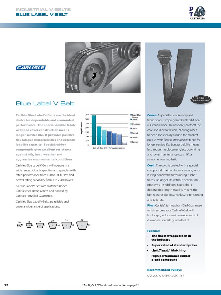 Blue Label V-Belt | PDF | Belt (Mechanical) | Mechanical Engineering