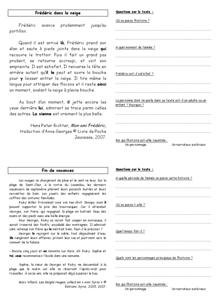 Ateliers de Comprehension en Lecture Au CM2 | PDF | Hansel et Gretel
